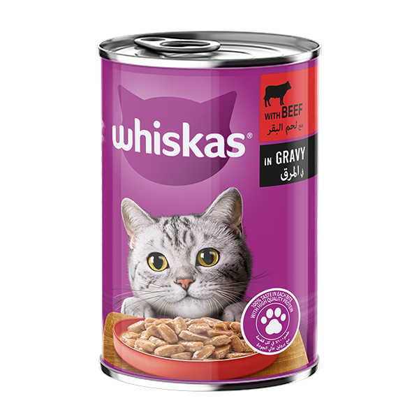 Whiskas® 1+ Years Can with Beef in Gravy | Complete and Balanced Wet ...